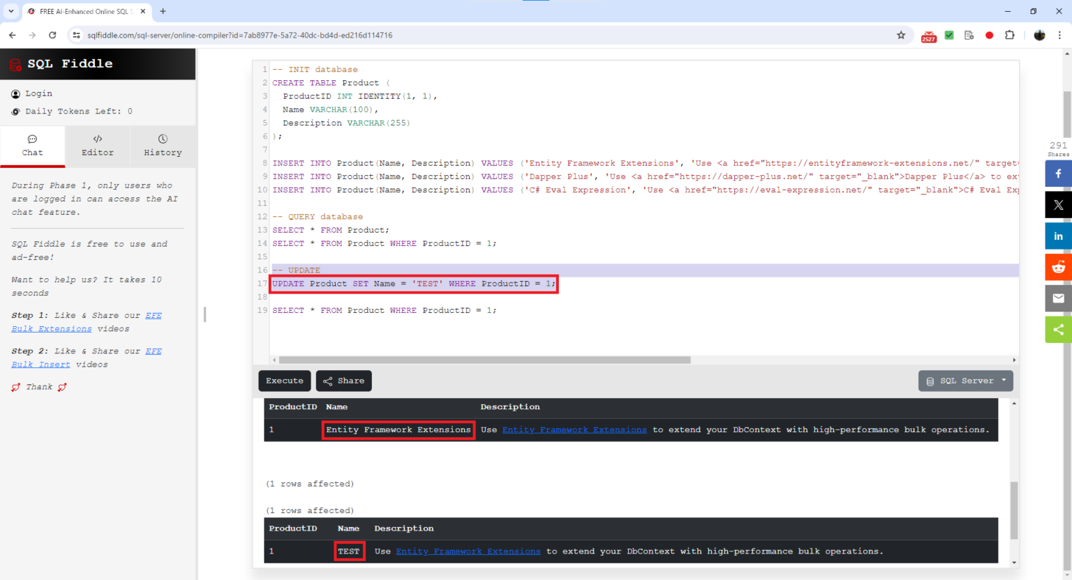 【インストール不要】Webブラウザ上でSQL実行【SQL Fiddle】 - SENORI BLOG